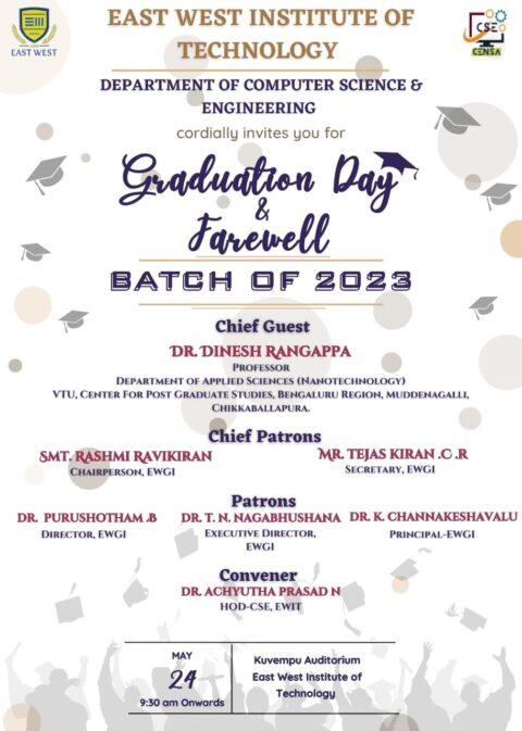 Graduation Day & Farewell BATCH of 2023 on 24-05-2023 | CSE