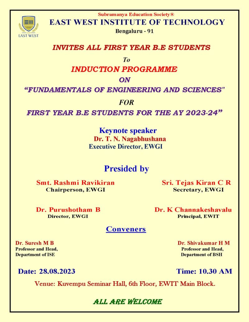 Induction Program 2023-24 - Ewit